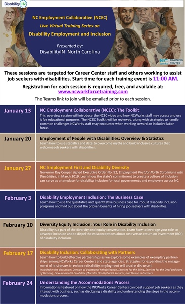 NCWorks Launches “Disability Employment & Inclusion” Series