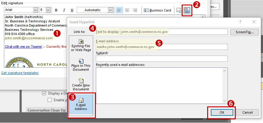 com2gov: How to change your email signature and Teams chat link